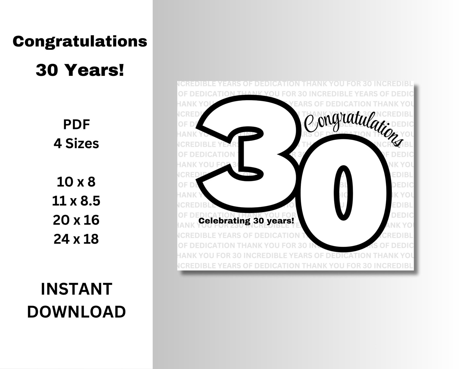 30th Work Anniversary, Celebrating 30 Years of Service, Card ...