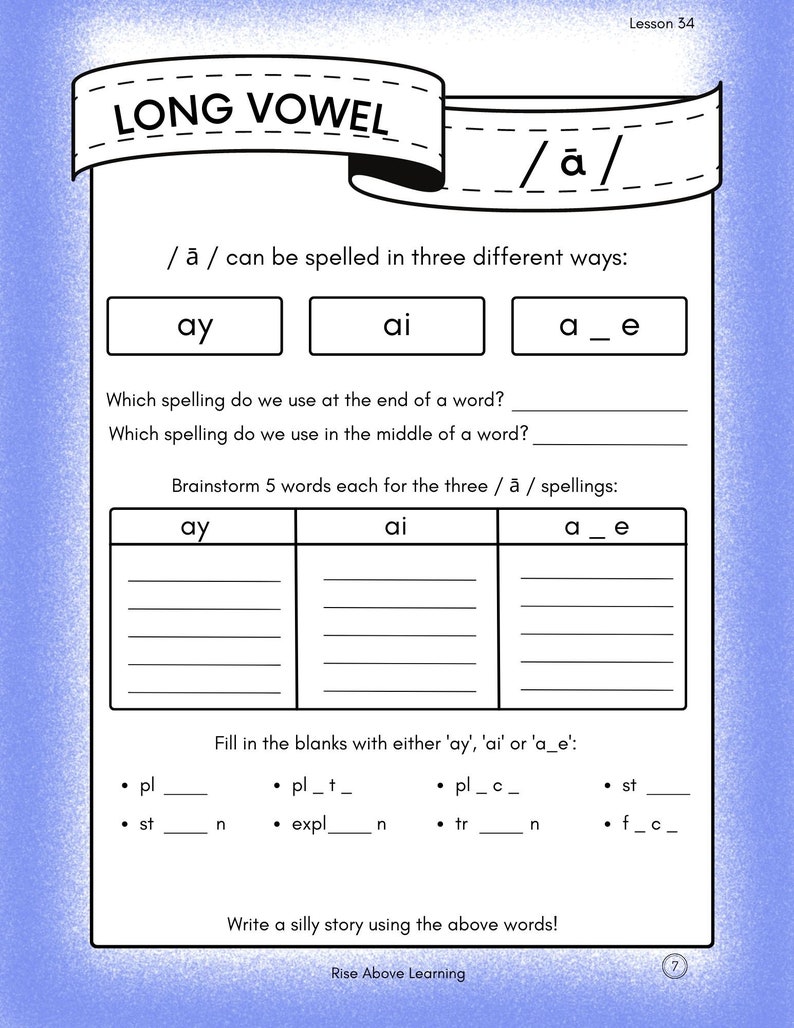 First Grade Phonics Lessons, Printable, Instant Download - Etsy
