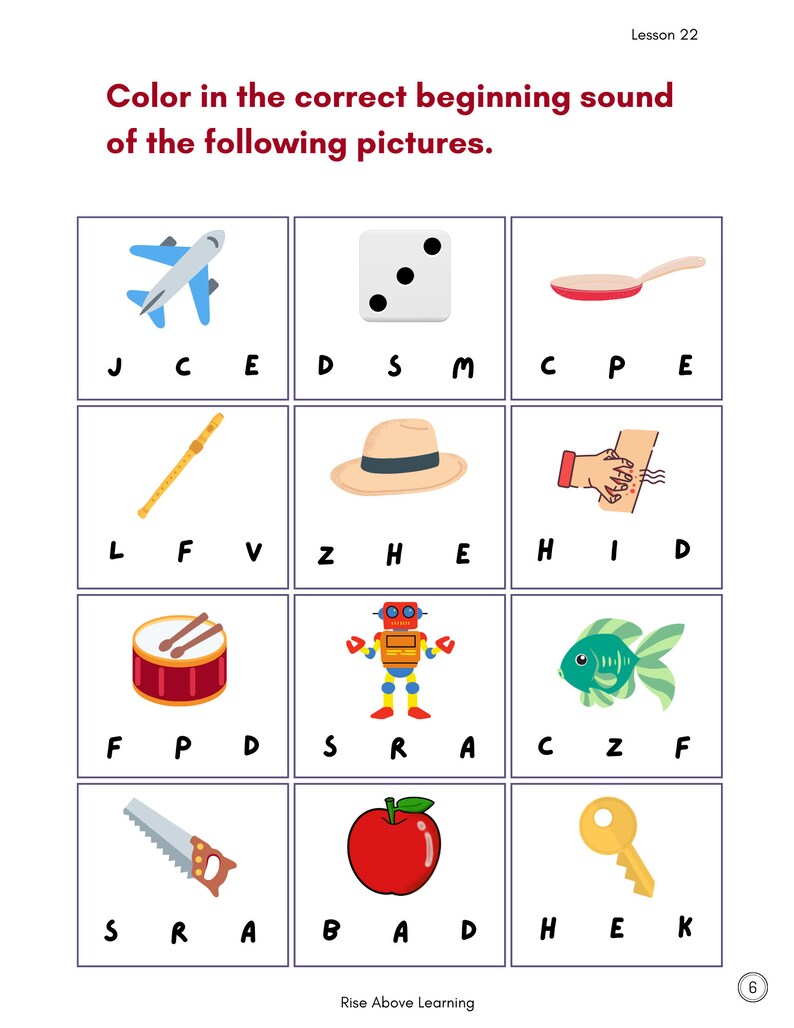 Kindergarten Phonics Lessons, Printable, Instant Download - Etsy