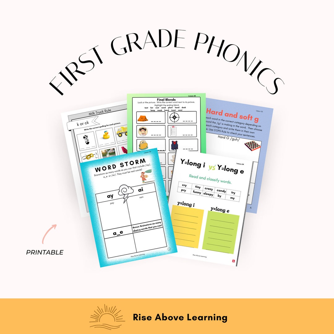 First Grade Phonics Lessons, Printable, Instant Download - Etsy