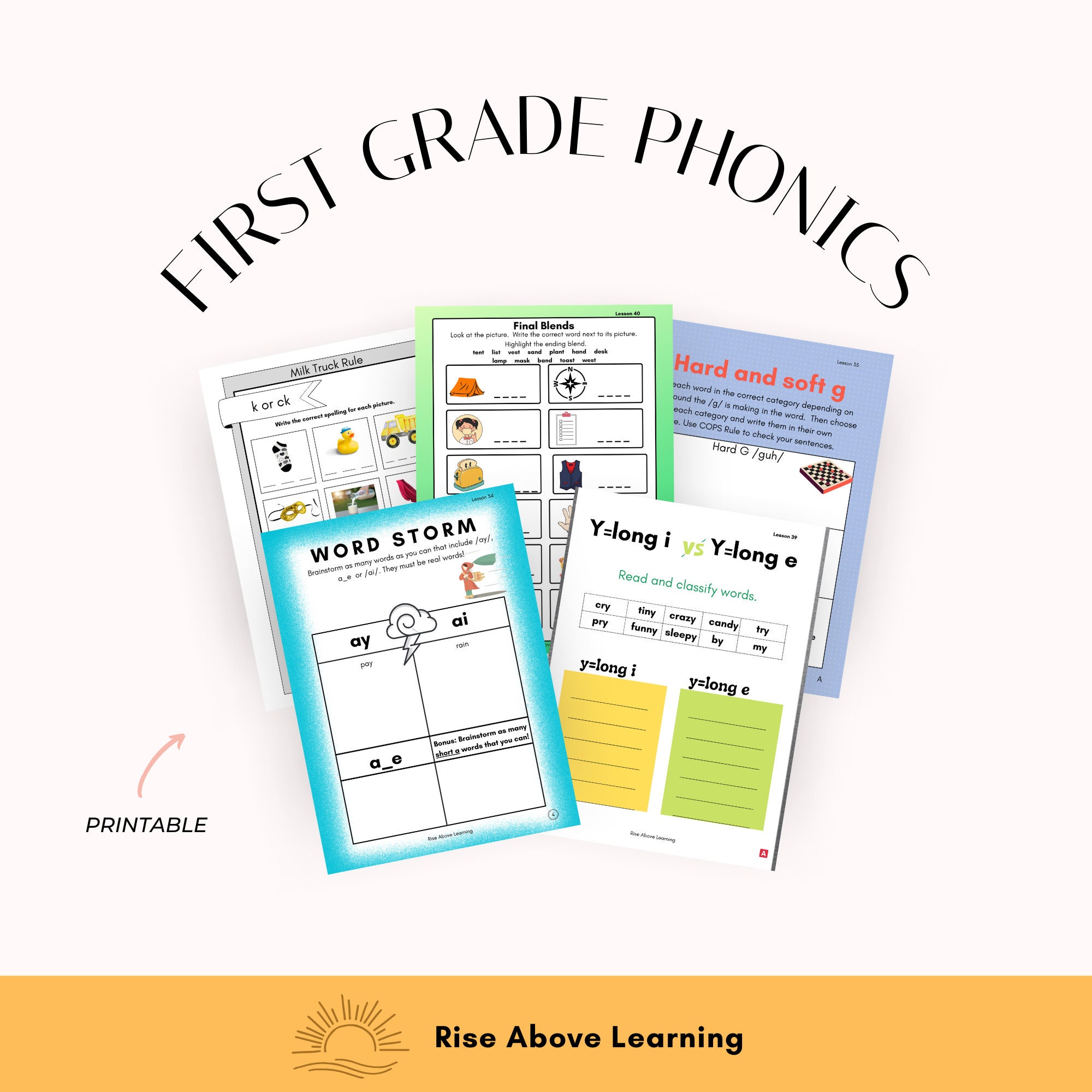 First Grade Phonics Lessons, Printable, Instant Download - Etsy