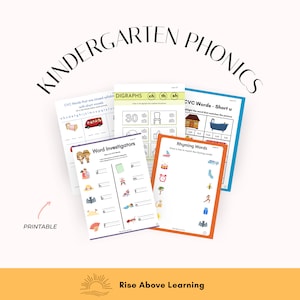 Kindergarten Phonics Lessons, Printable, Instant Download - Etsy