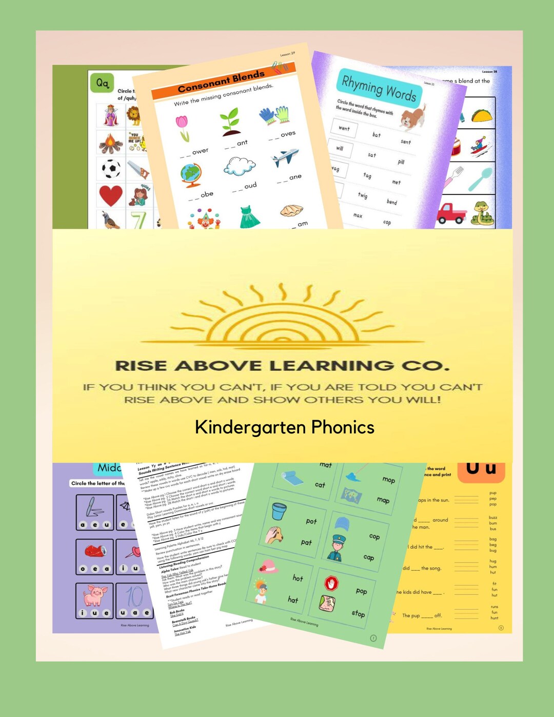 Kindergarten Phonics Lessons Printable Instant Download - Etsy