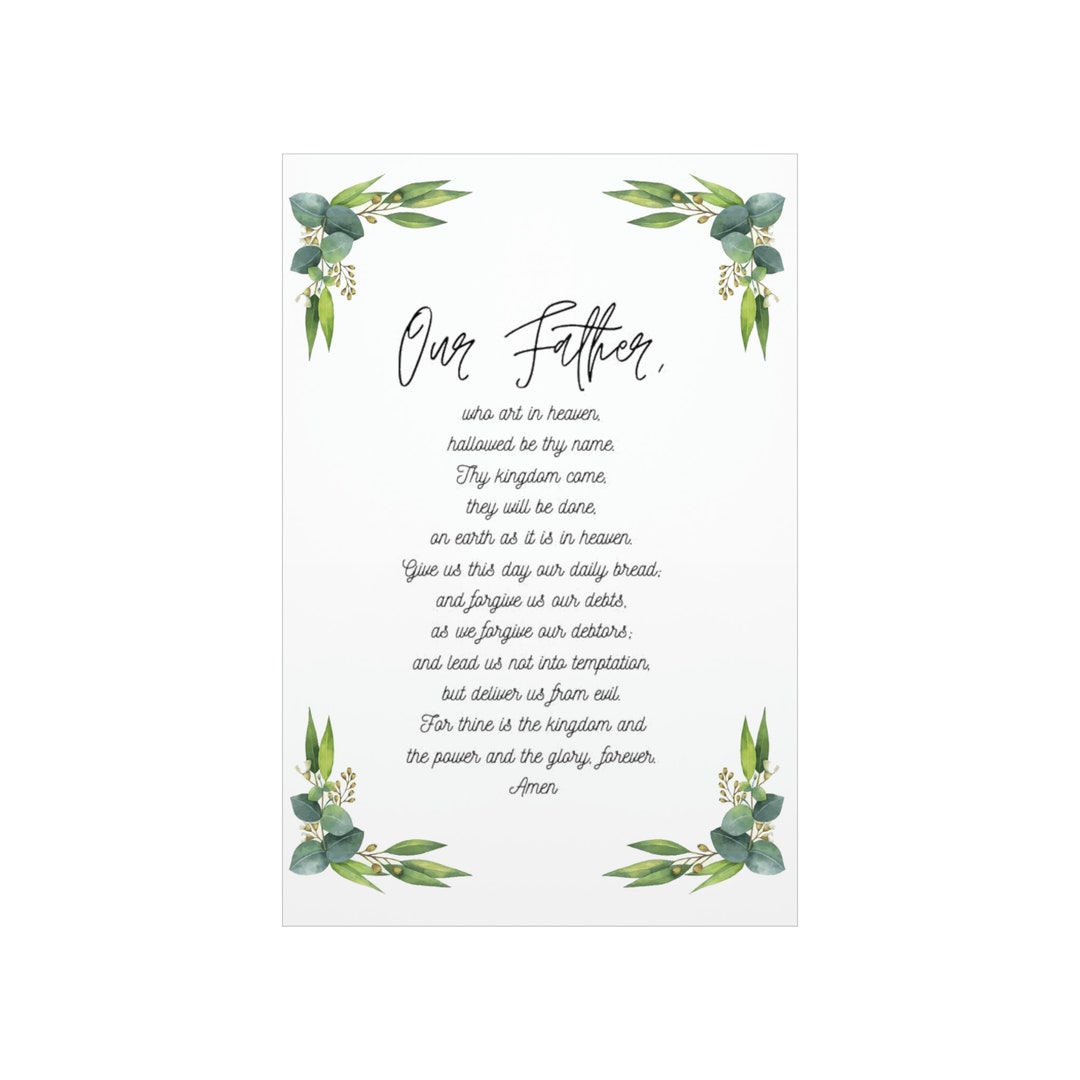 The Lord's Prayer Matte Poster Our Father Wall Art - Etsy