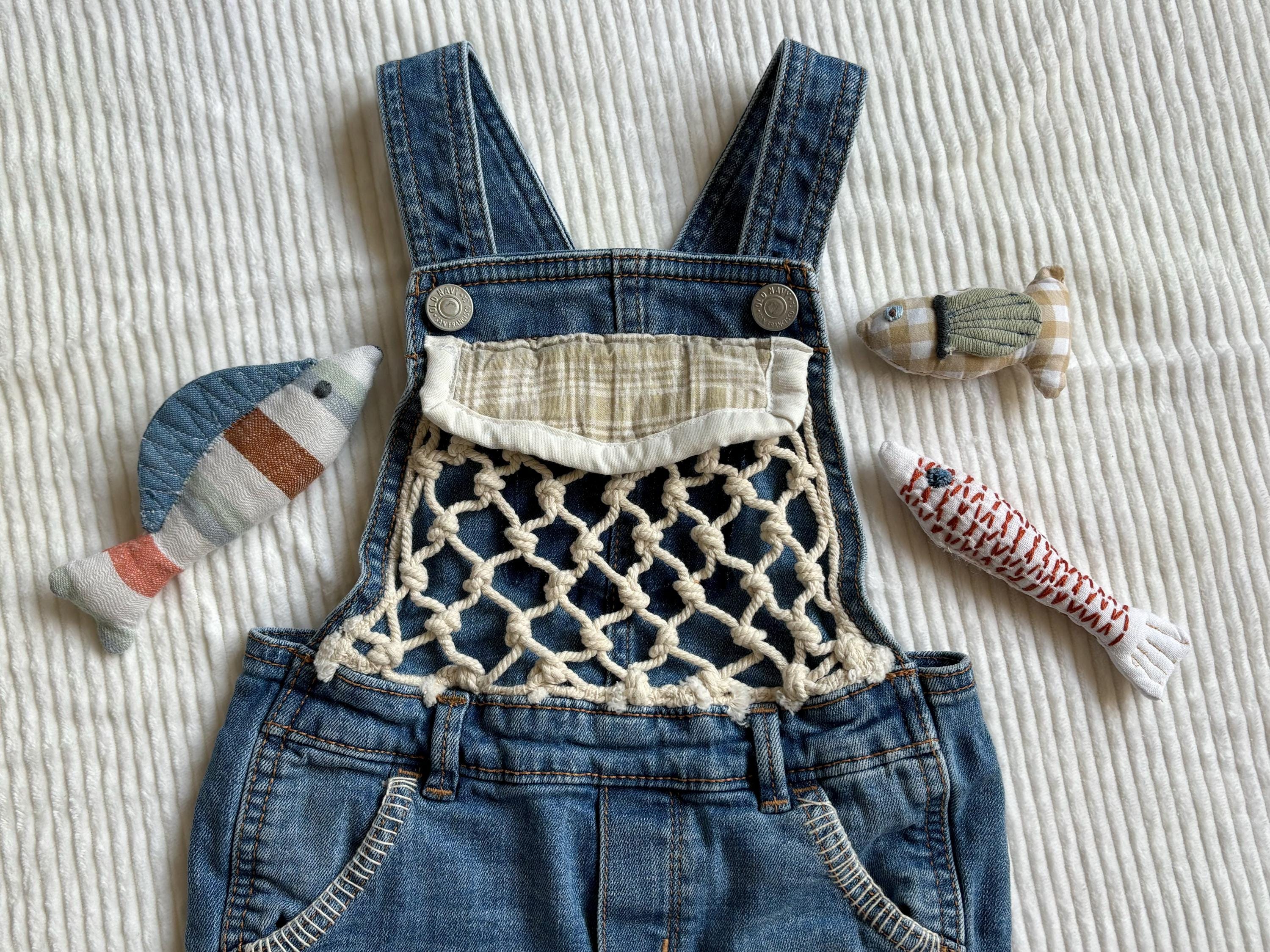Customized Children’s Overalls With Net Pouch and Fish! - Etsy