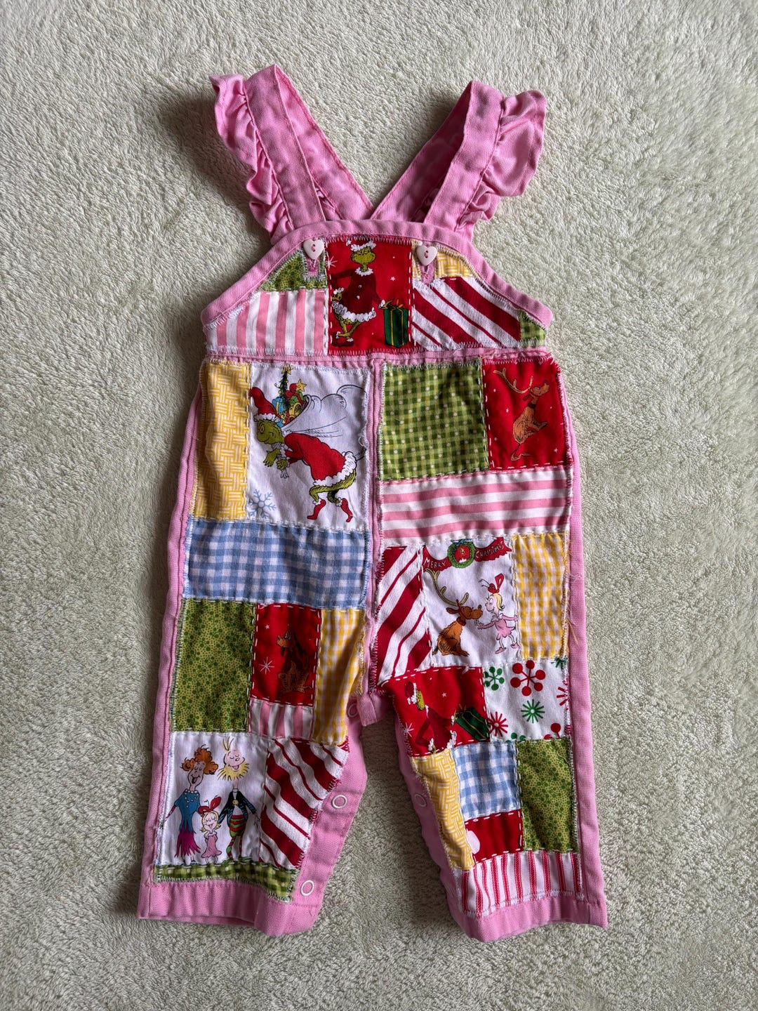 Vintage Grinch Baby Overalls - Etsy