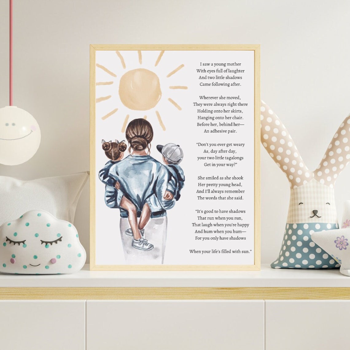 Two Little Shadows Mother's Day Poetry Print Watercolor - Etsy