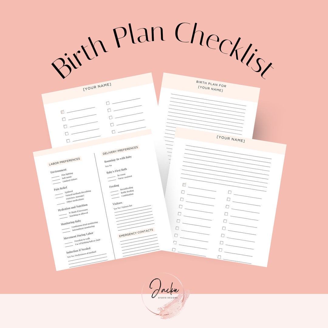 Birth Plan | Customizable Birth Plan | Digital Download | Modern Birth ...