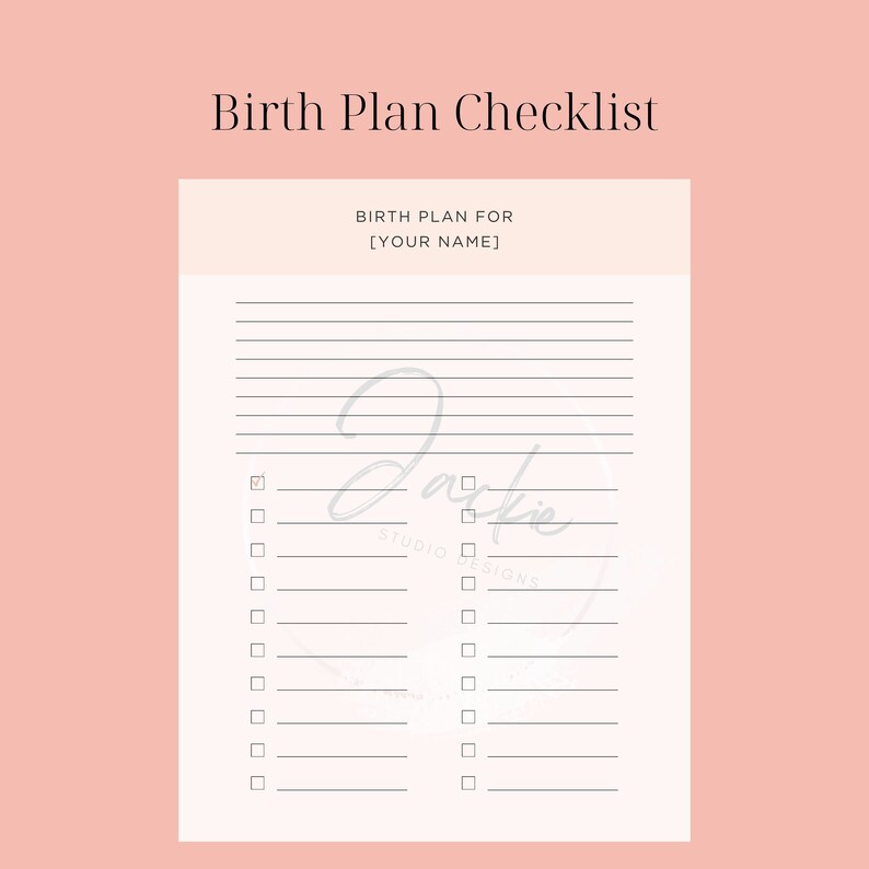 Birth Plan | Customizable Birth Plan | Digital Download | Modern Birth ...