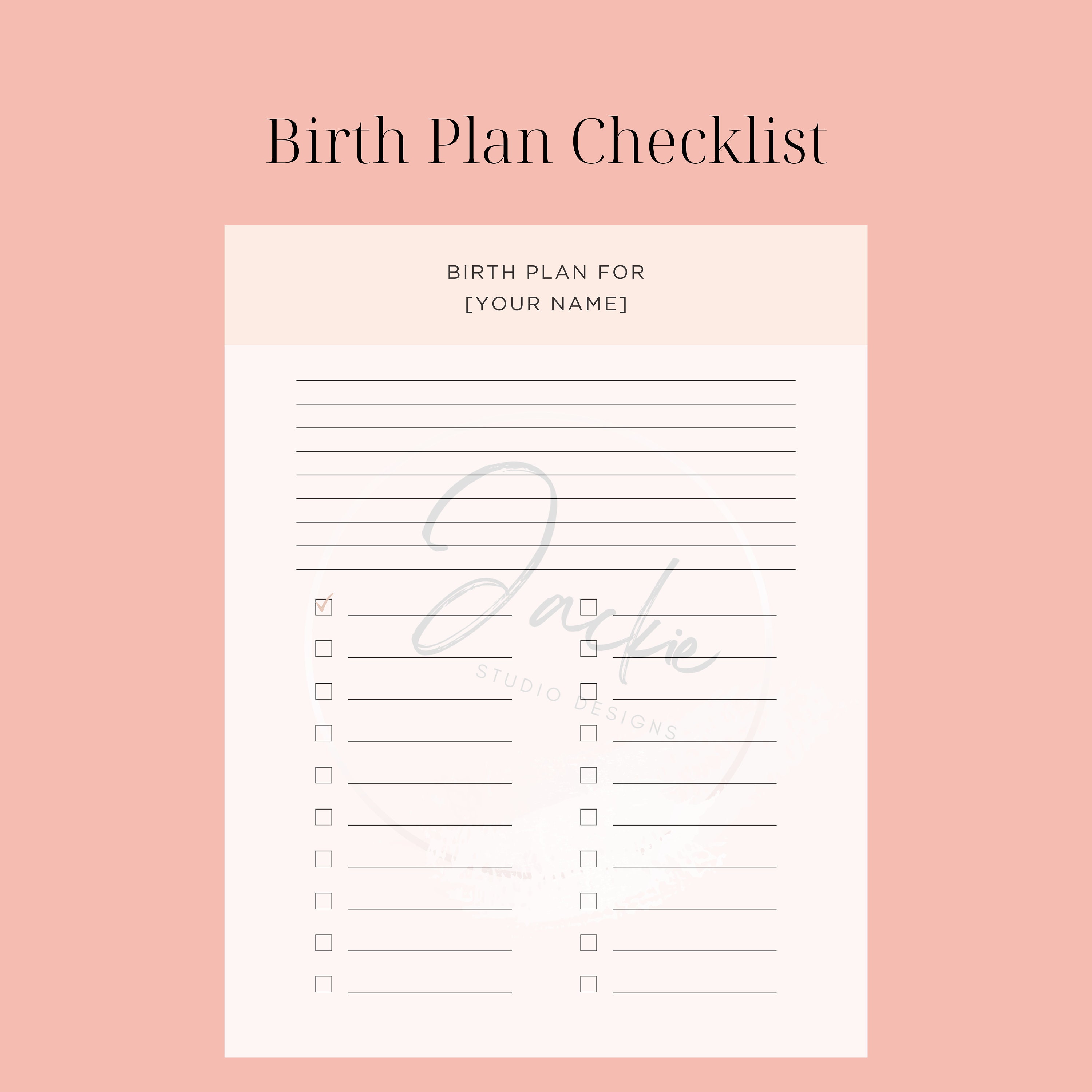 Birth Plan | Customizable Birth Plan | Digital Download | Modern Birth ...