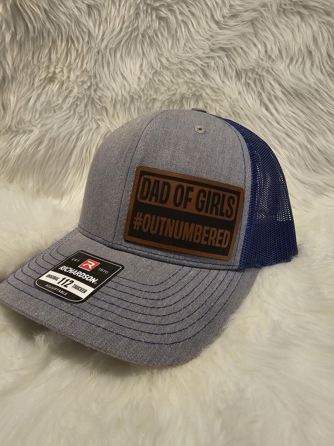 Dad of Girls Hat | Leather Patch Hat | Leatherette | Trucker Hat - Etsy