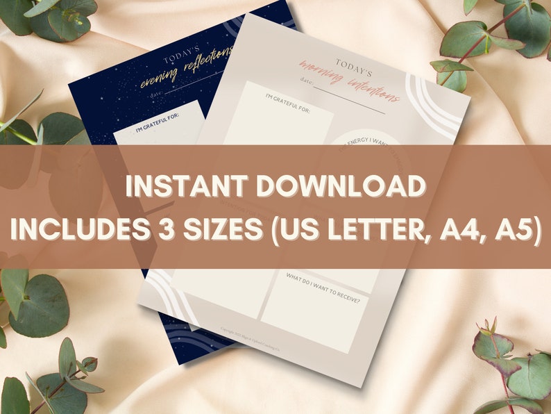 Evening Reflection Journal Printable, Digital Planner Gratitude Prompts ...