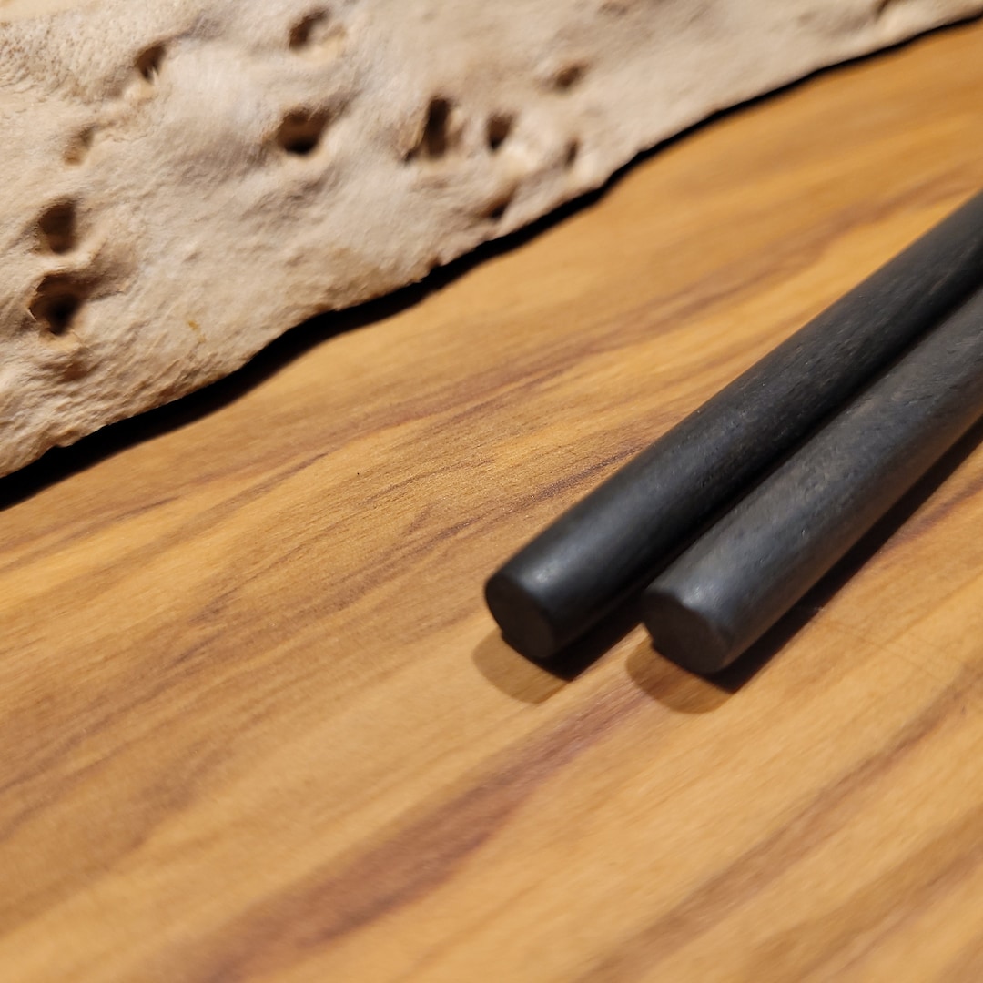 Handmade Ebony Stick, 3/8 Round X 12" ...both Ends. Useful for Drumming ...