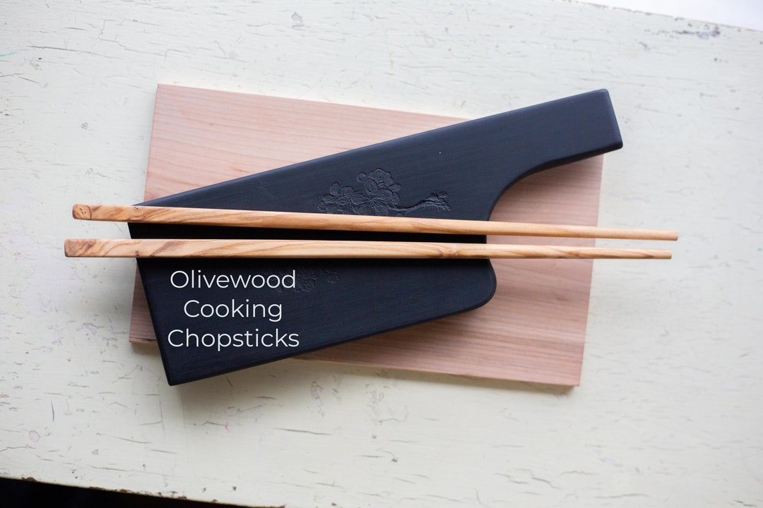 Wooden Cooking Chopsticks, Long 14" 16" Olive Wood Serving Chopsticks ...