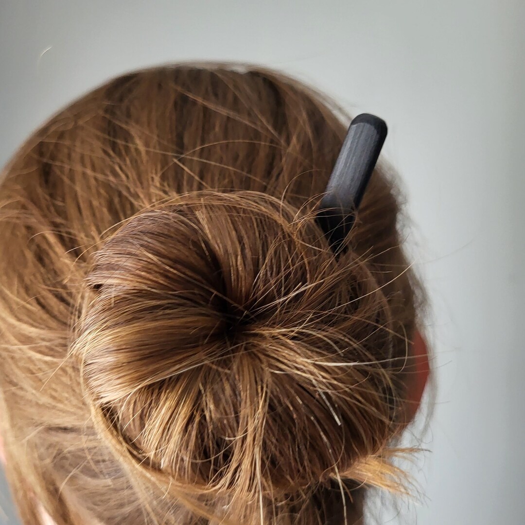 Handmade Ebony Hair Stick, Lightweight Wooden Hairpin, 6