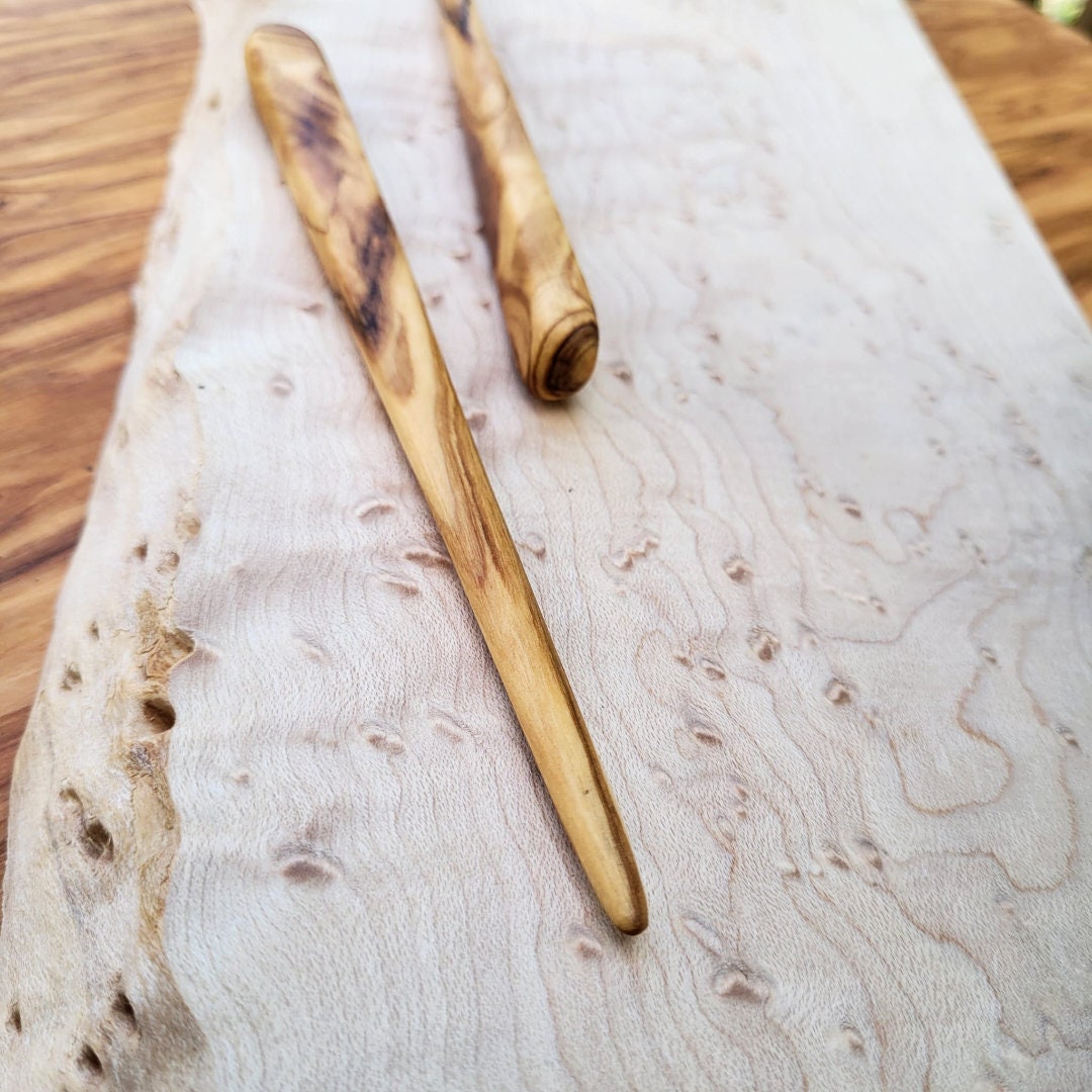 Handmade Olive Wooden Hair Stick, Minimalistic 6" - 15cm - Etsy