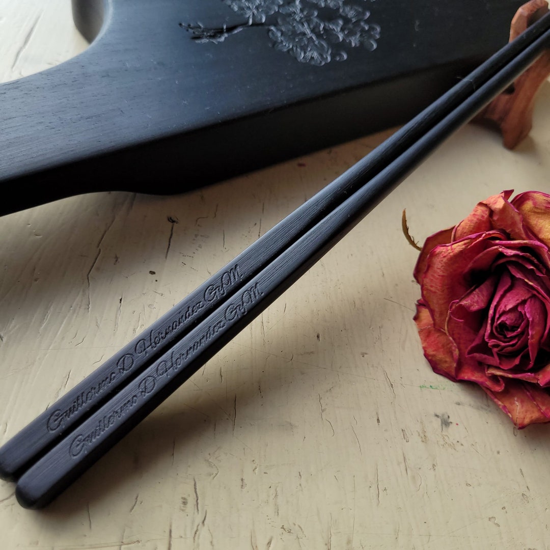 Personalized Handmade Ebony Chopsticks Wooden 10 Inch, Japanese Style ...