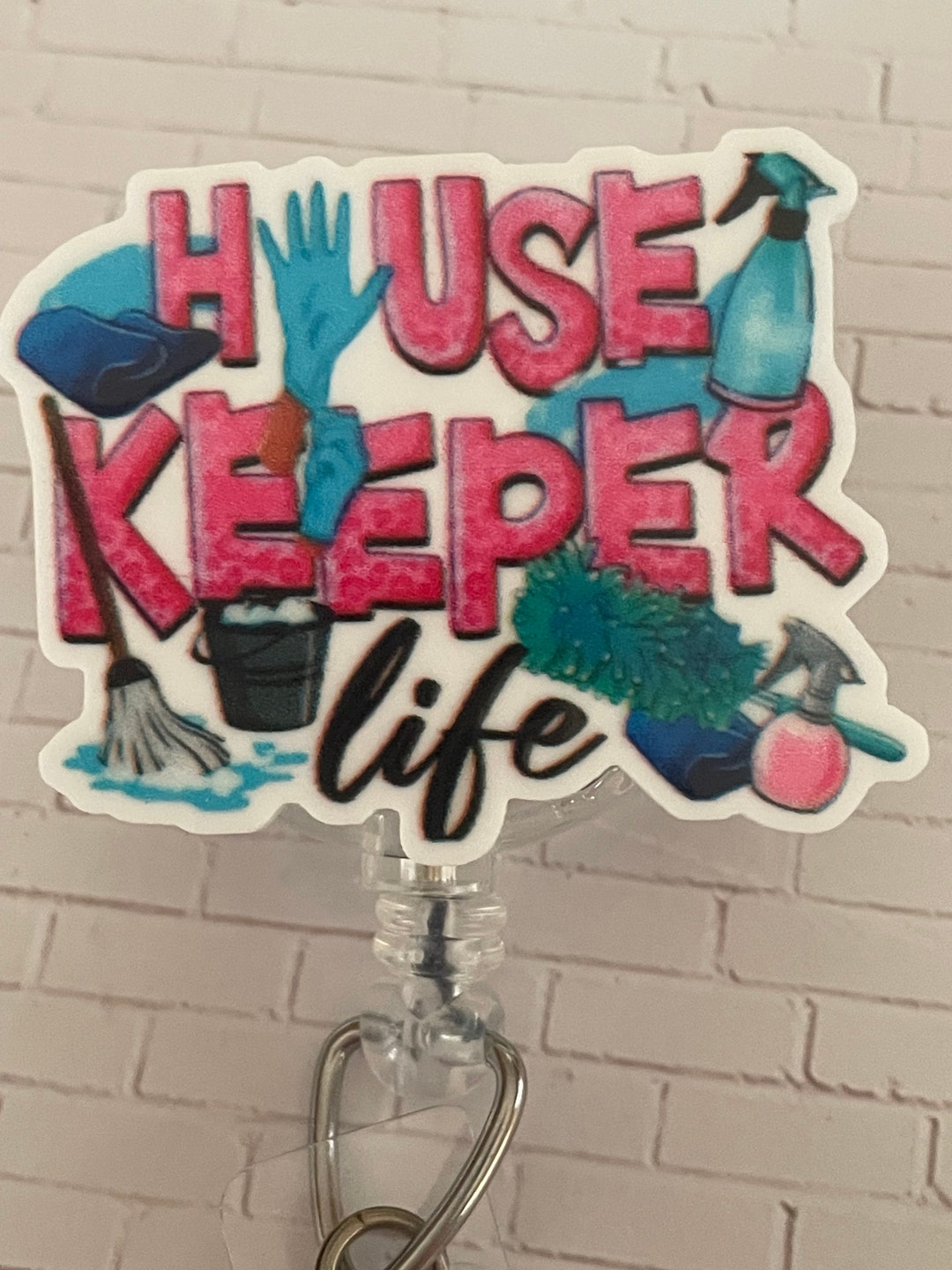 Housekeeper Life Badge Reel | Building Maintenance | Cute Trendy ...