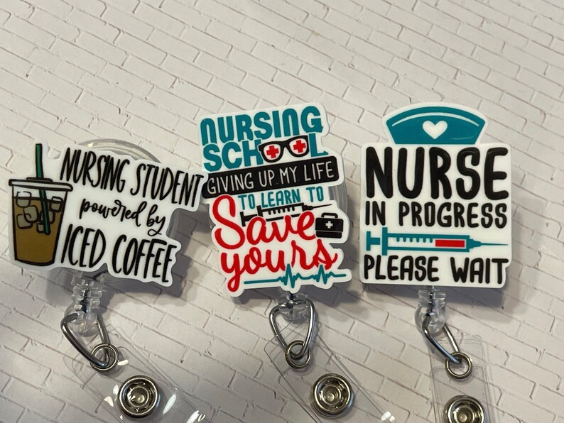 Nurse in Progress Loading | Nursing Student RN Badge Reel Retractable ...