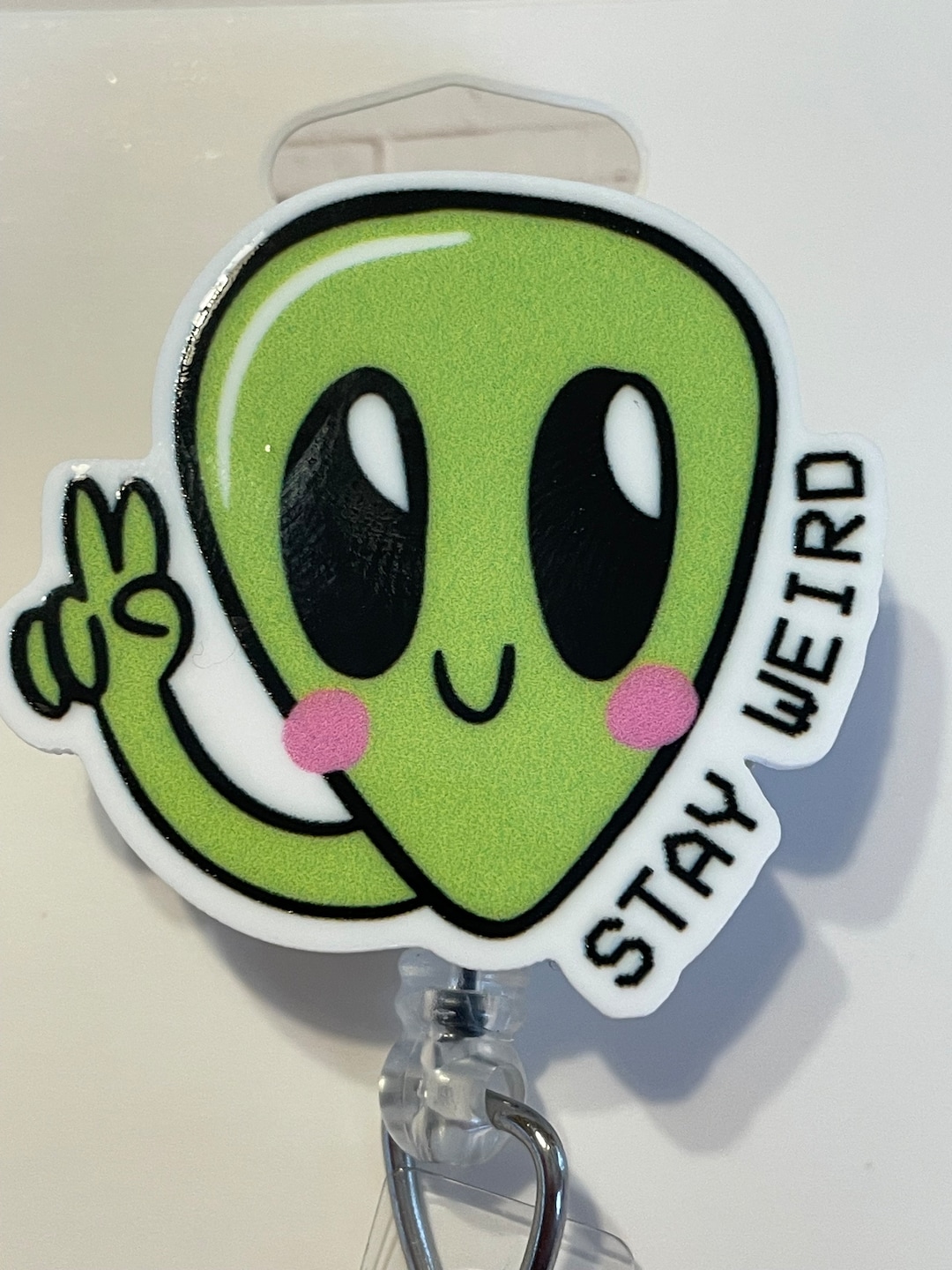 Stay Weird Alien Badge Reel: Retractable ID Holder - Etsy