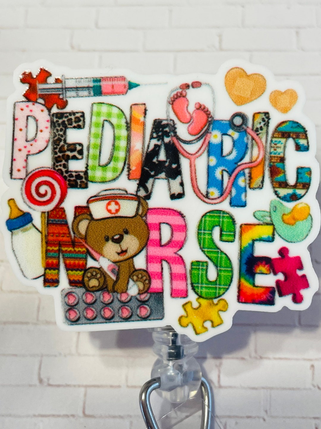Pediatric Nurse PEDS RN Badge Reel Retractable Cna Lpn Hospital Student ...