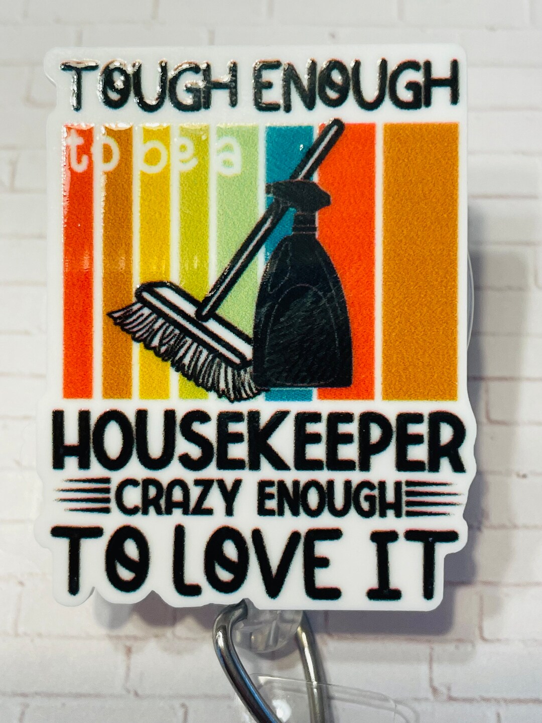 Housekeeper Badge Reel: Swivel Alligator Clip, Cleaning Staff - Etsy