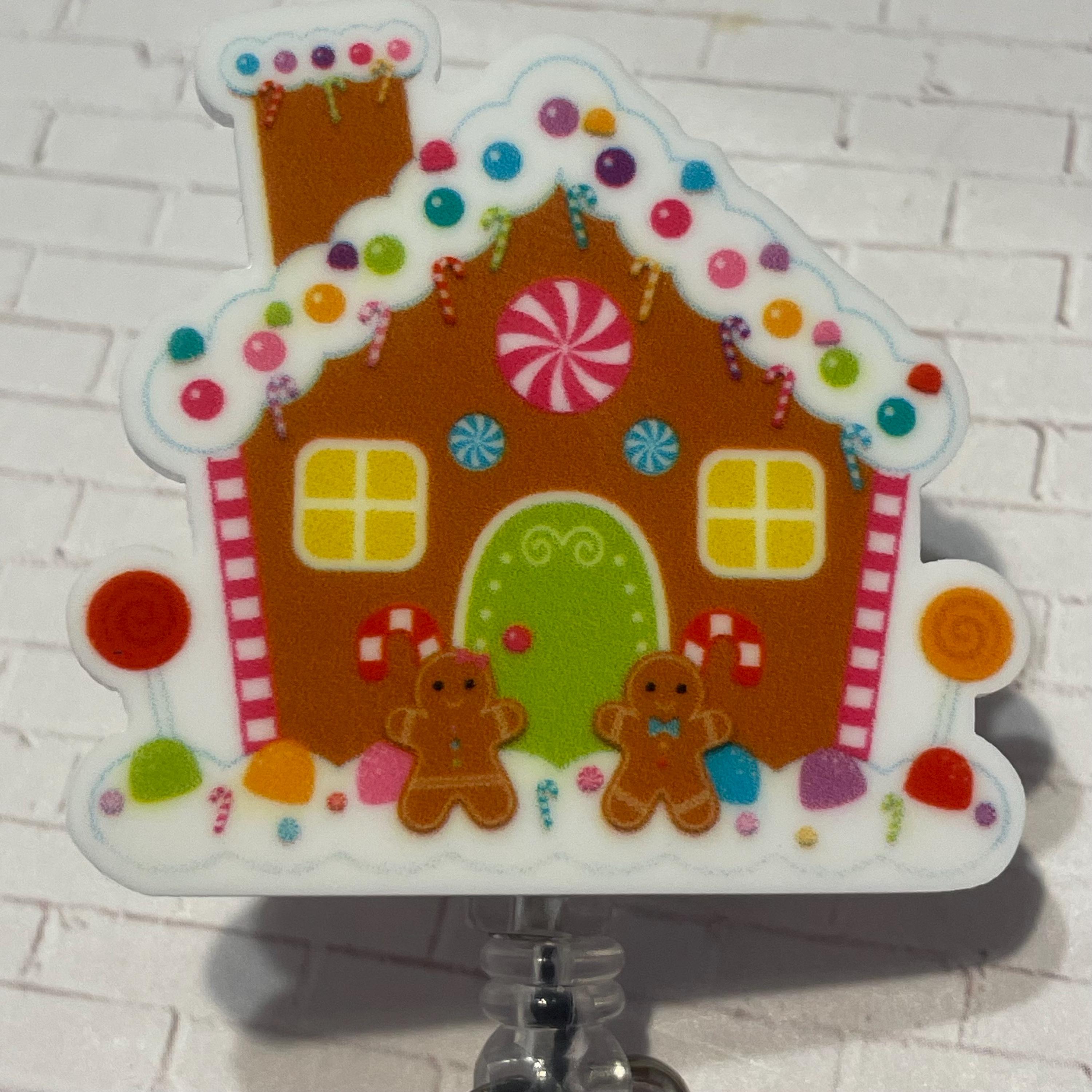 Christmas Holiday | Gingerbread House | Nurse RN Badge Reel Retractable ...