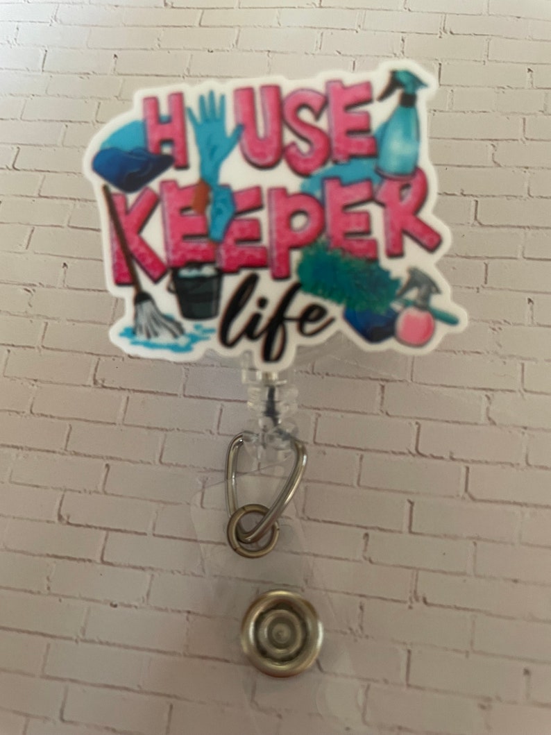 Housekeeper Life Badge Reel | Building Maintenance | Cute Trendy ...