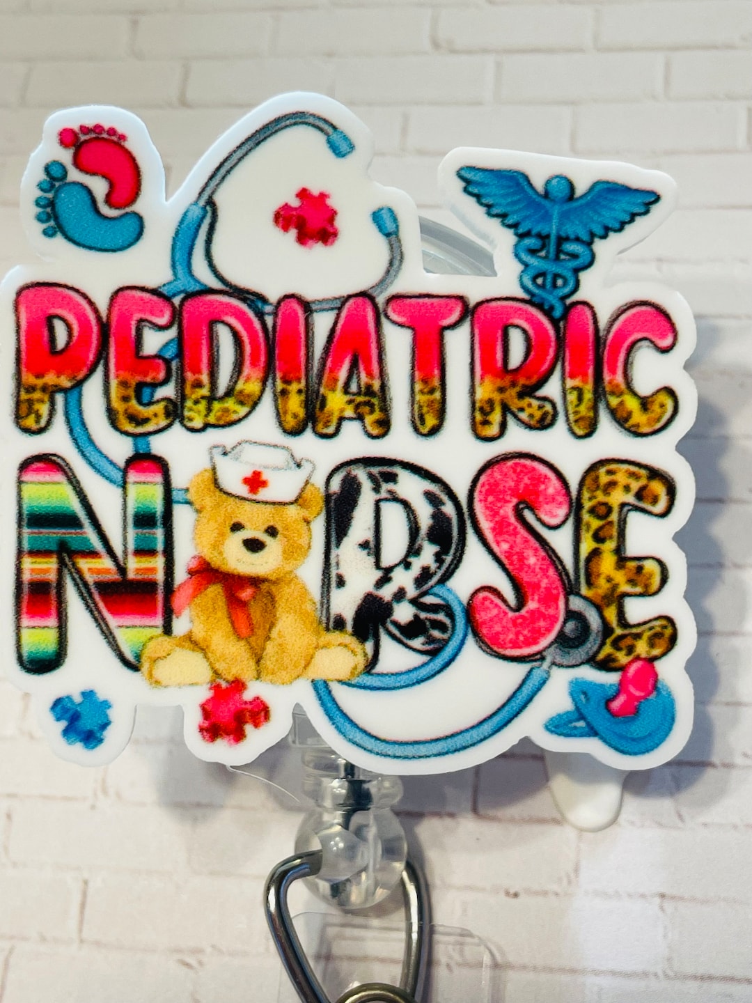 Pediatric Nurse PEDS RN Badge Reel Retractable Cna Lpn Hospital Student ...