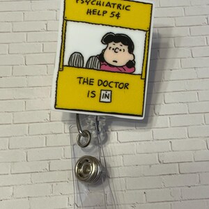 Peanuts Lucy 'psychiatric Help' Retractable Badge Reel - Etsy