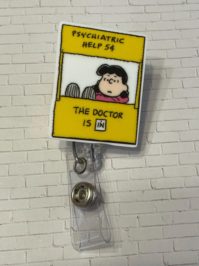 Peanuts Lucy 'psychiatric Help' Retractable Badge Reel - Etsy