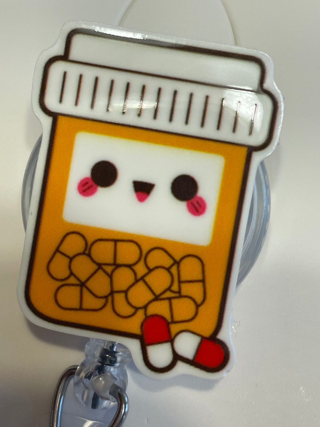 Funny Pill Bottle Badge Reel: Pharmacy Tech Hospital Staff - Etsy