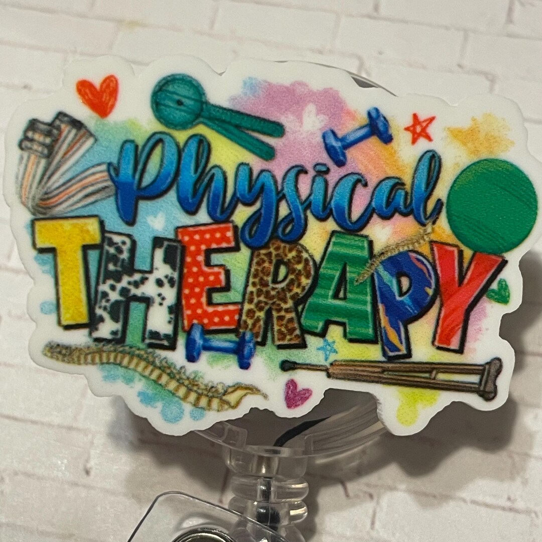 Physical Therapy Badge Reel | PT Therapist ID Holder - Etsy