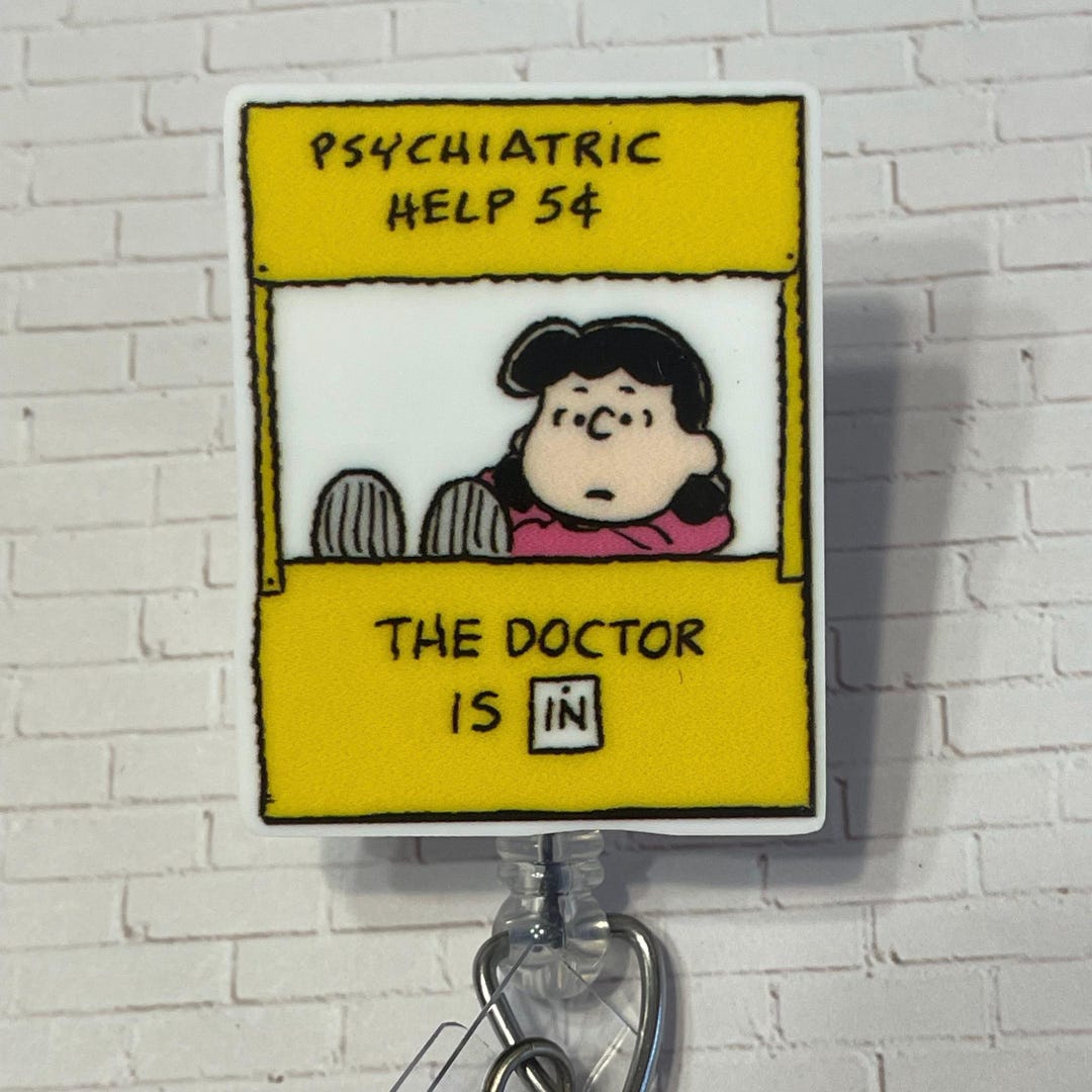 Peanuts Gang Lucy the Doctor is In, Psychiatric Help- Funny Retractable ...