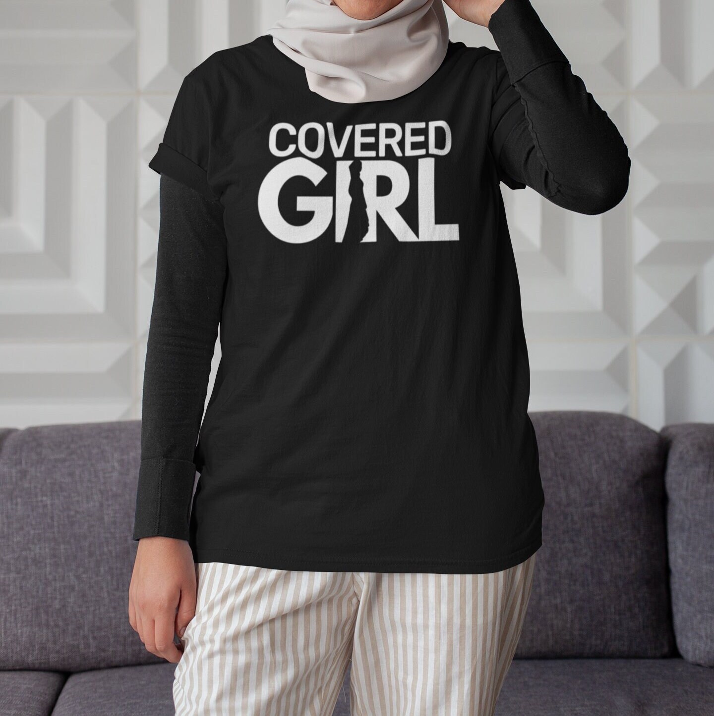 Muslim Hijab Tee - Hijabi Tee - Hijab - Hijab Design - Black Hijab Tee - Muslim Girl - Islamic ...