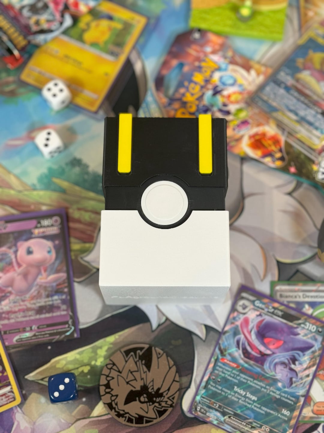 Custom Pokemon Card Deckbox 3D Printed TCG Deckbox ultra Ball Fits Most ...