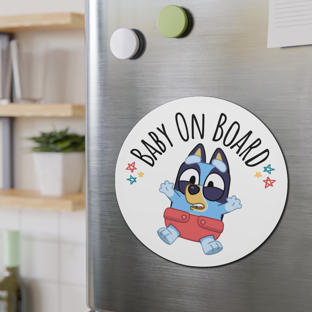 Bluey Magnet Baby on Board Magnet, Car Magnet and Fridge Magnet - Etsy