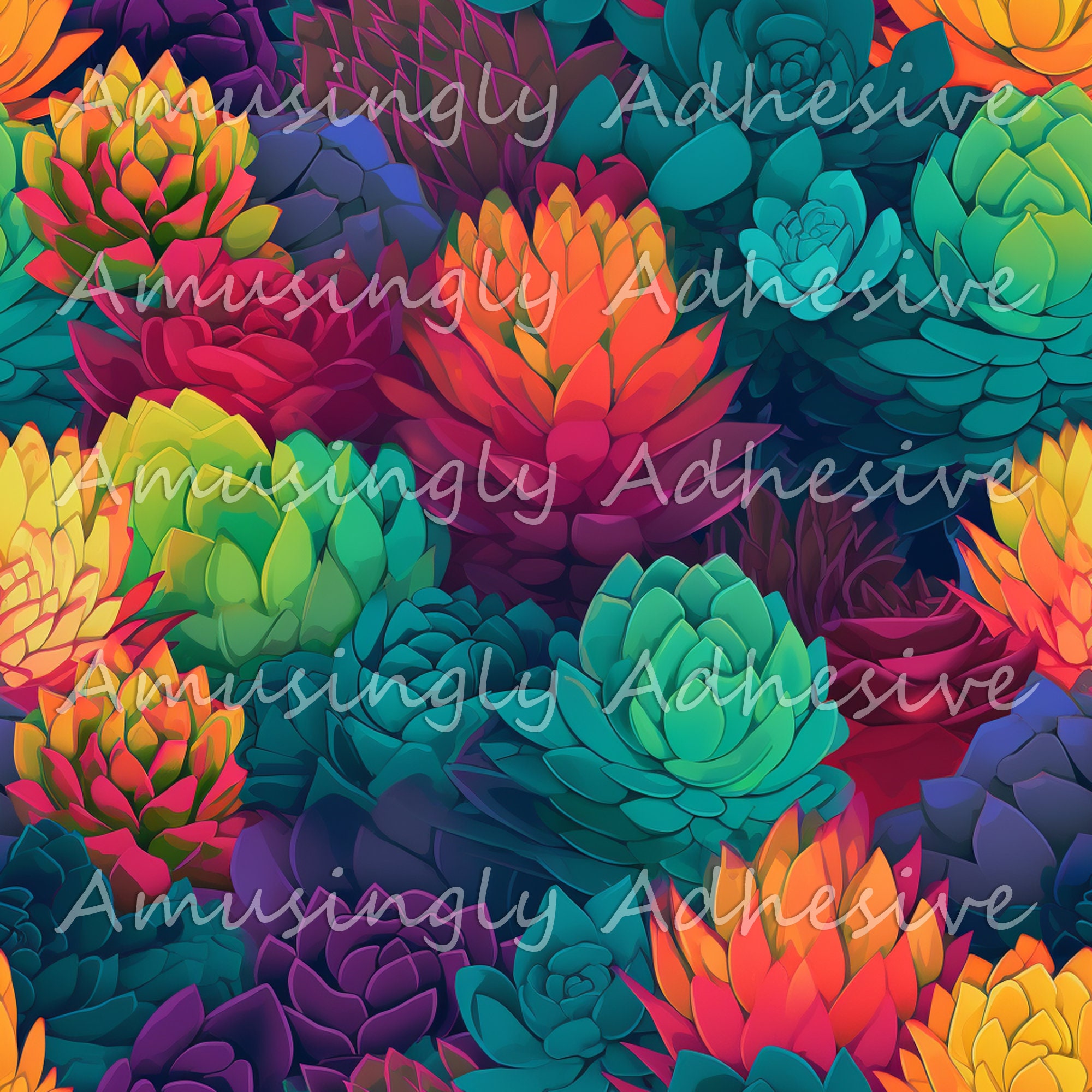 Succulent Shades Digital Papers - Succulent Pattern Scrapbook Craft ...