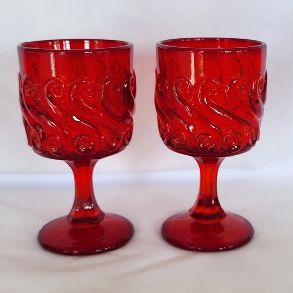Ruby Red Wine Glass - Etsy