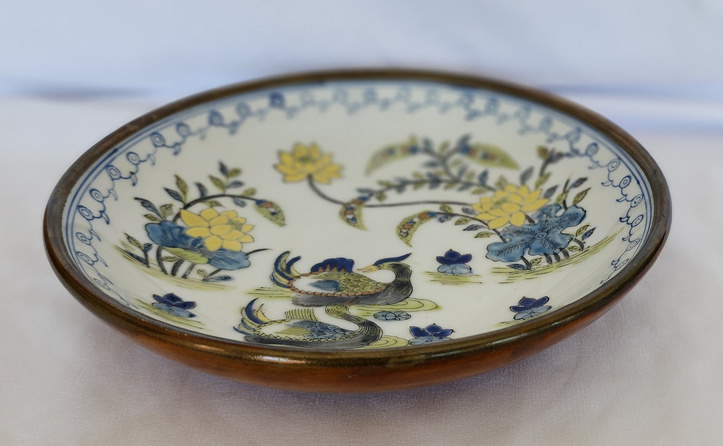 Vintage Canton Ware Hand Painted Brass Shell Dish Hong Kong - Etsy