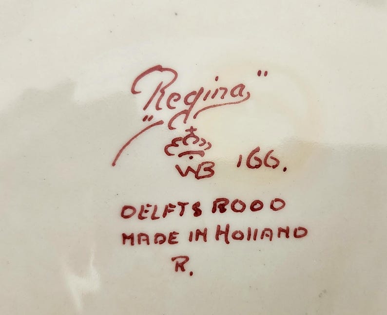 Regina Delfts Rood Red and Gold Ashtray Holland 7 Inch - Etsy