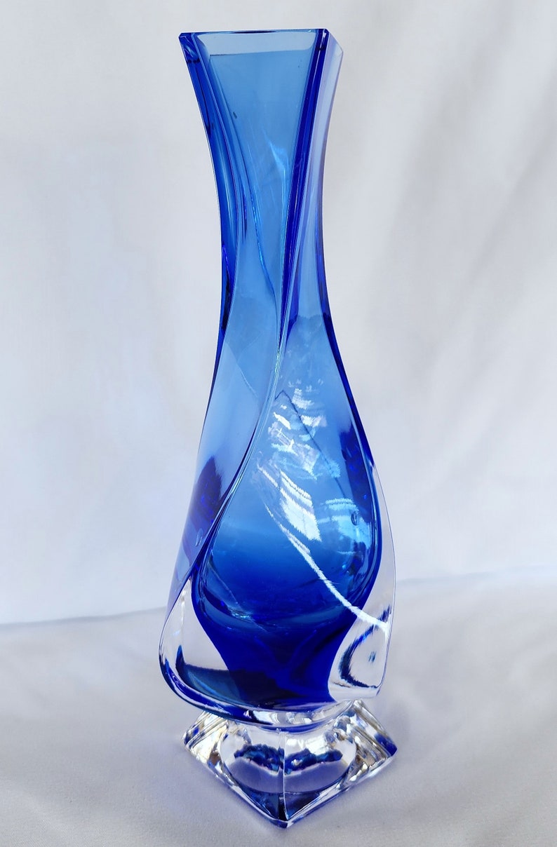 Cobalt Blue Lead Crystal Vase by Royal Gallery Italy 9 Inch - Etsy