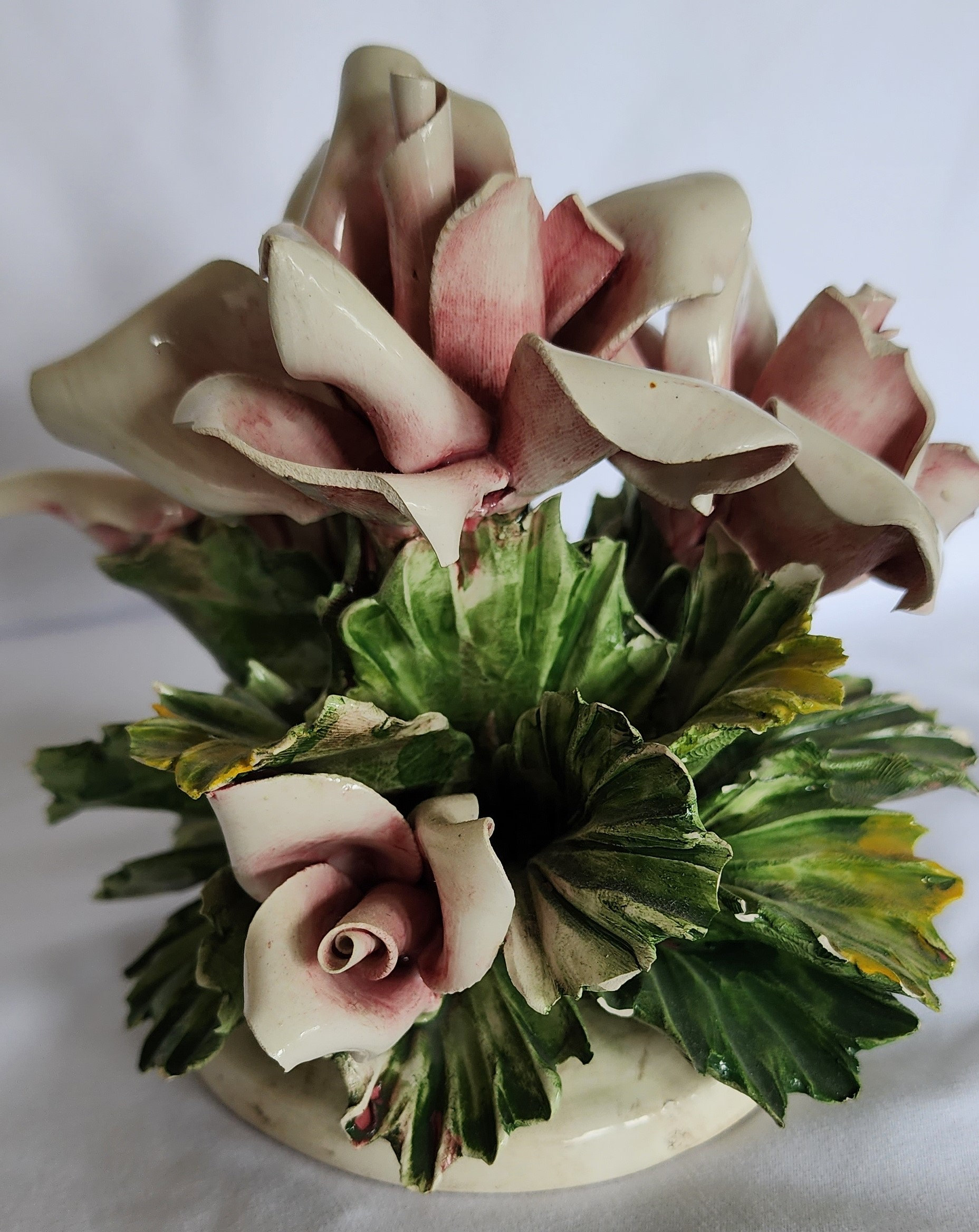 Capodimonte Style Pink Rose Bouquet 6 Inch - Etsy