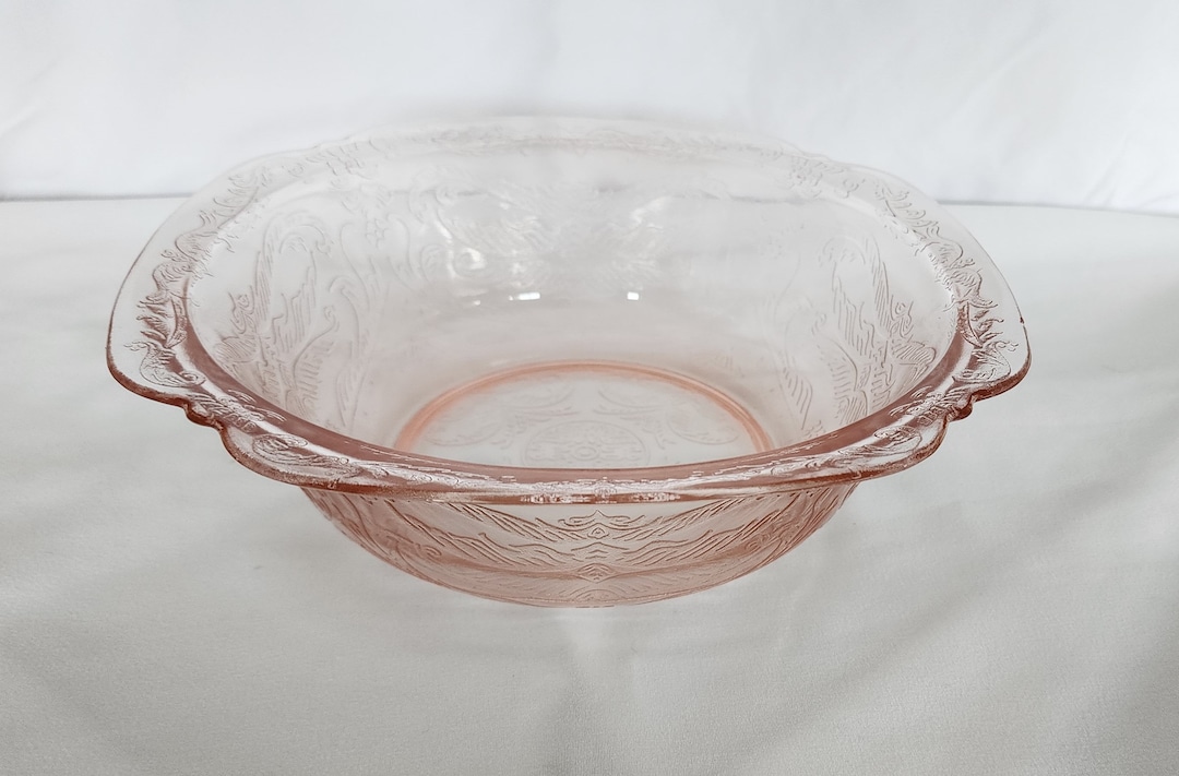 Pink Depression Glass Serving Bowl Indiana Glass Recollection Madrid ...