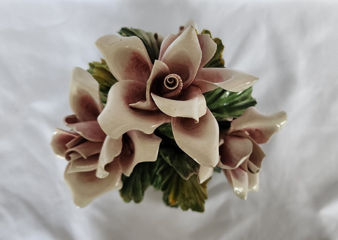 Capodimonte Style Pink Rose Bouquet 6 Inch - Etsy