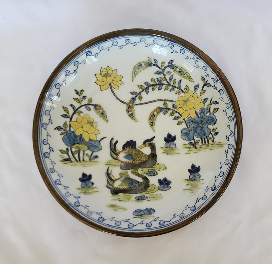 Vintage Canton Ware Hand Painted Brass Shell Dish Hong Kong - Etsy