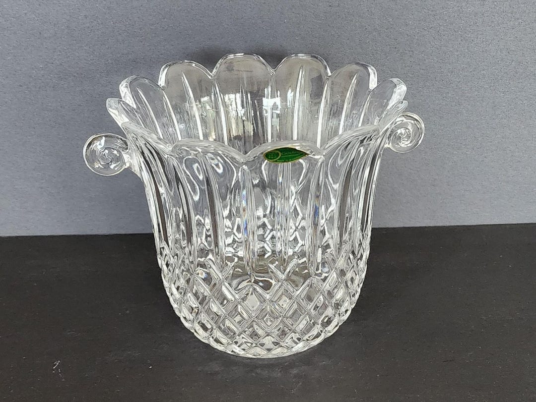 Vintage Godinger Lead Crystal Ice Bucket Criss-cross Diamond Pattern ...