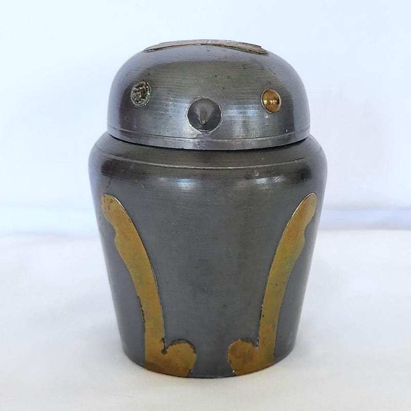 Vintage Pewter Tea Caddy - Etsy