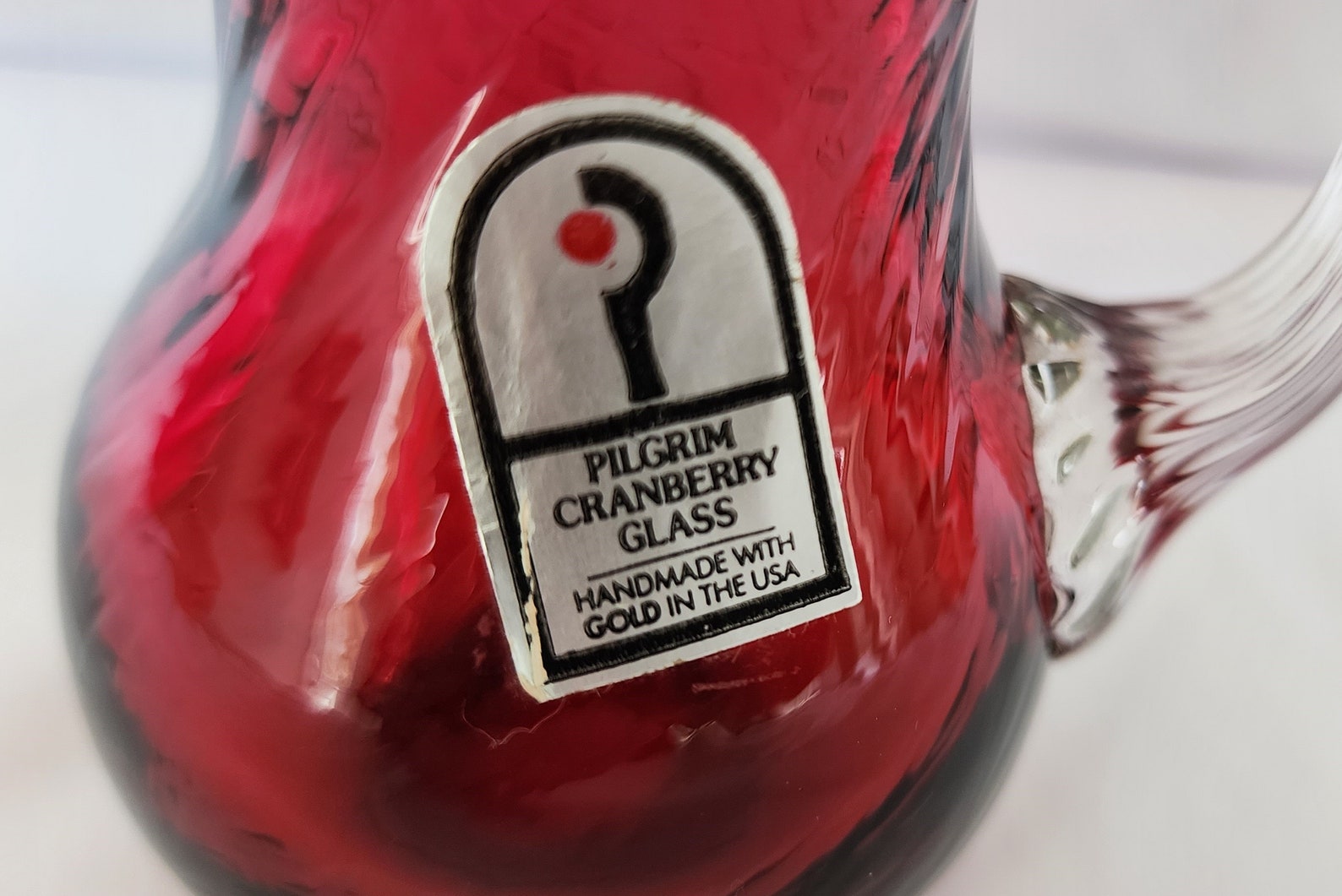 Glass Pitcher Pilgrim Cranberry Glass Small 3.75 Inch - Etsy
