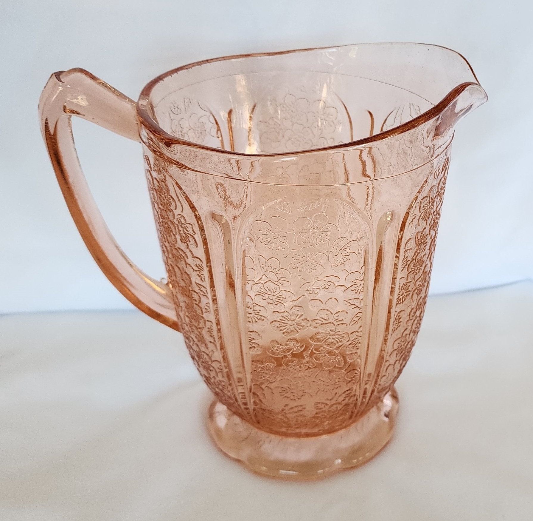 Pink Jeannette Depression Glass Pitcher Cherry Blossom Pattern - Etsy